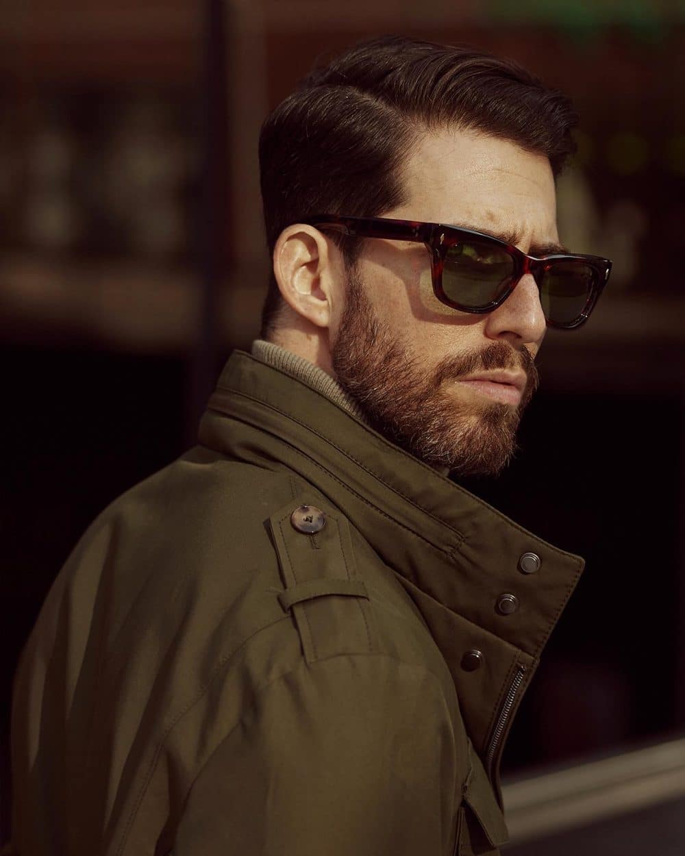 Men's Spring Jacket - Olive Rain Repellent Field Jacket - Mond