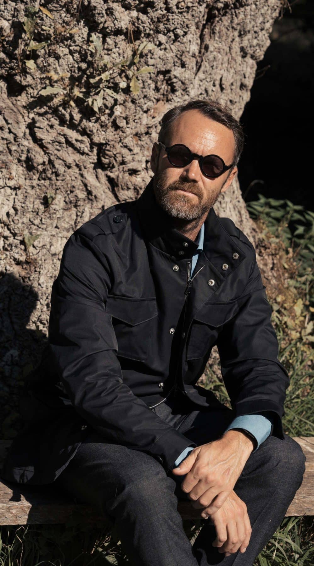 Men's Spring Jacket - Black Rain Repellent Field Jacket - Mond